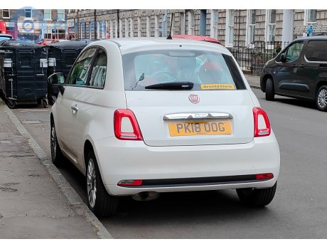 PK18 OOG, FIAT 500 (Preston) License plate of the United Kingdom