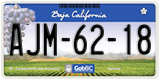 AJM-62-18, Cadillac Escalade (Baja California) License plate of Mexico