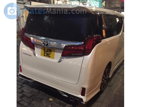 LJ71 CVC, Toyota Alphard (Wimbledon) License plate of the United Kingdom