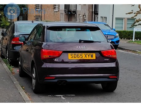 SD65 XYW, Audi A1 (Glasgow) License plate of the United Kingdom