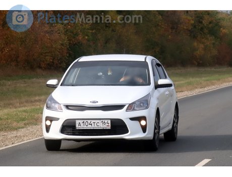 а104тс164, KIA Rio (Saratov Oblast) License plate Russia