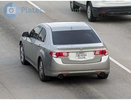 LWZ-8384, Acura TSX (Texas) License plate of the USA