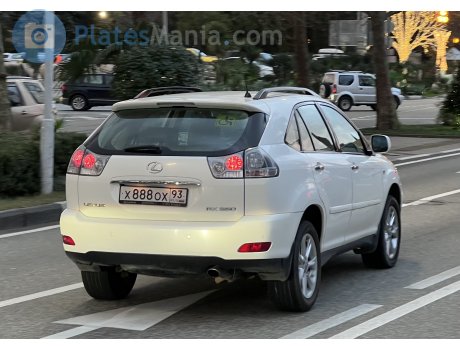 х888ох93, Lexus RX (Krasnodar Krai) License plate Russia