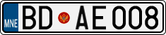 BD AE008, Peugeot 307 (Budva) License plate of Montenegro