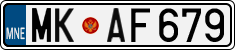 MK AF679, Citroёn C4 (Mojkovac) License plate of Montenegro