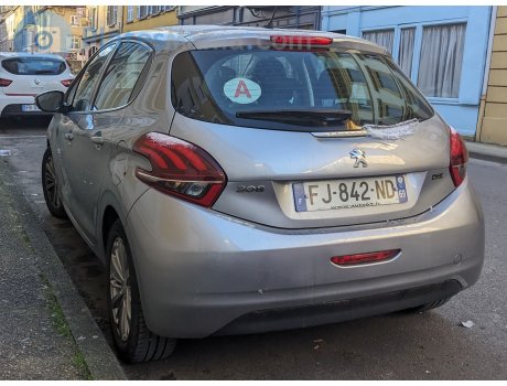 FJ-842-ND, Peugeot 208 (Rhône) French license plate