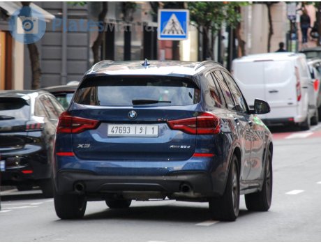 47693|‎و|‎1, BMW X3 (Rabat Prefecture) License plate of Morocco