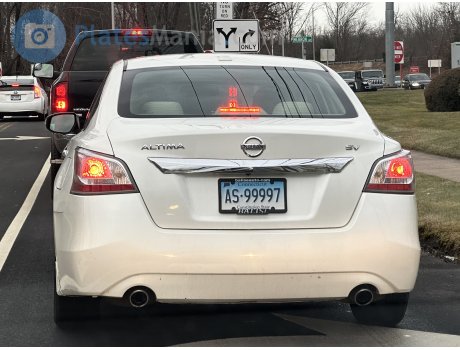 AS-99997, Nissan Altima (Connecticut) License plate of the USA