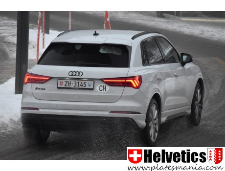 ZH 3145, Audi RS Q3 (Zurich) License plate of Switzerland