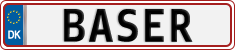 BASER, Mercedes-Benz E-Klasse , License plate of Denmark