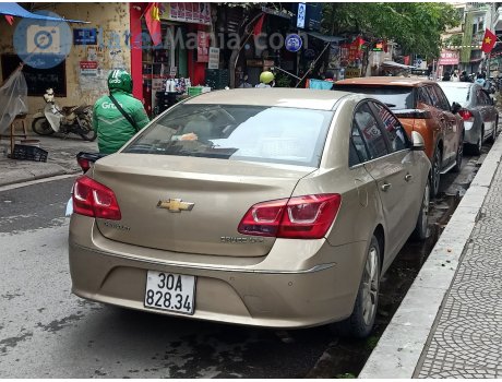 30A-828.34, Chevrolet Cruze (Hanoi Municipality) License plate of Vietnam
