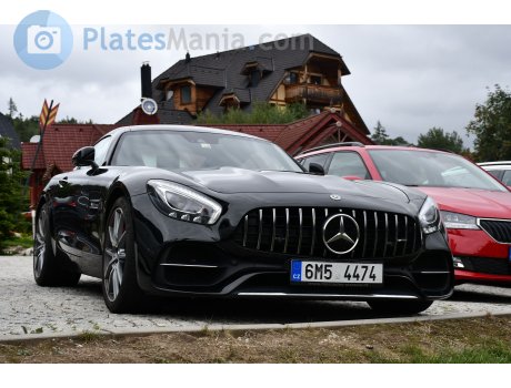 6M5 4474, Mercedes-Benz AMG GT (Olomouc Region). License plate of the ...
