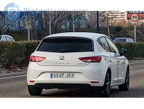 5537 JST, SEAT León , License plates of Spain