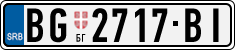 BG 2717-BI, BMW XM (Belgrade) License plate of Serbia