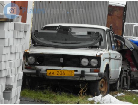 аа 206 72, Lada (VAZ) 2106 (Tyumen Oblast) License plate Russia