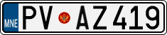 PV AZ419, Hyundai Terracan (Pljevlja) License plate of Montenegro
