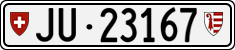 JU 23167, SEAT León (Jura) License plate of Switzerland
