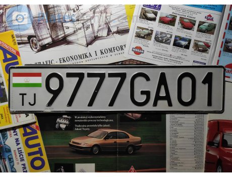 License plates of Tajikistan