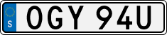 OGY 94U, BMW X1 , License plate of Sweden