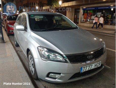 7777 HCR, KIA Ceed , License plates of Spain