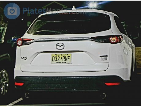D32-RNF, Mazda CX-9 (New Jersey) License plate of the USA