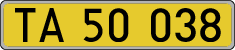 TA 50 038, Volkswagen Golf (Morocco) License plates of Spain