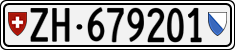 ZH 679201, BMW M3 (Zurich) License plate of Switzerland