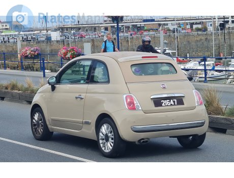 21647, FIAT 500 , License plate of Guernsey