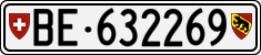 BE 632269, Frankia (Bern) License plate of Switzerland