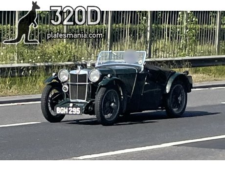 BGH 295, MG P-Type (Greater London) License plate of the United Kingdom