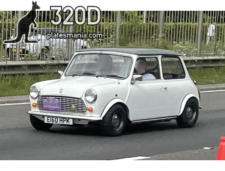 E160 HPK, Austin Mini (Guildford) License plate of the United Kingdom