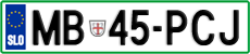 MB 45-PCJ, Skoda Karoq (Maribor) License plate of Slovenia