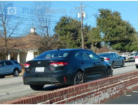 VLF 918, Toyota Corolla (South Carolina) License plate of the USA