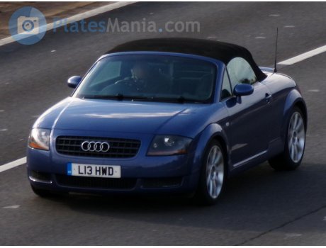L13 HWD, Audi TT (Dudley) License plate of the United Kingdom
