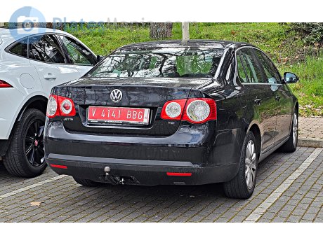 V 4141 BBG, Volkswagen Jetta (Dealer plates for used vehicles) License ...