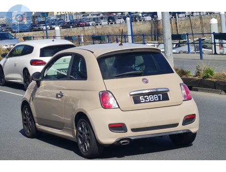 53887, FIAT 500 , License plate of Guernsey