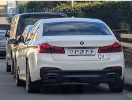 ZH 528353, BMW 5 Series (Zurich) License plate of Switzerland
