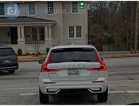 314 AEP, Volvo XC60 (South Carolina) License plate of the USA