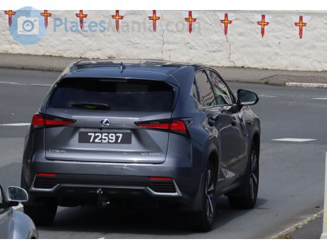 72597, Lexus NX , License plate of Guernsey