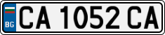 CA 1052 CA, Opel Astra (Sofia City Province) License plate of Bulgaria