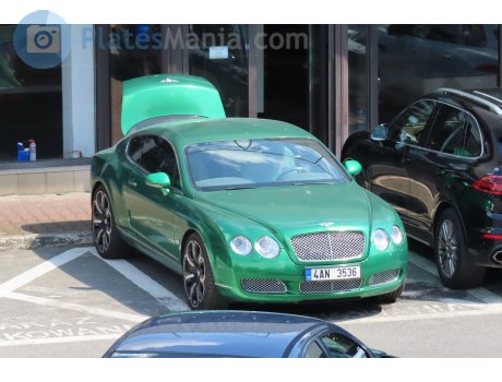 4AN 3536, Bentley Continental (Capital City of Prague). License plate ...
