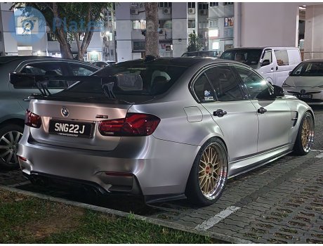 SNG 22 J, BMW M3 , License plate of Singapore
