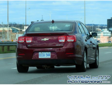 CECA-944, Chevrolet Malibu (Ontario) License plate of Canada