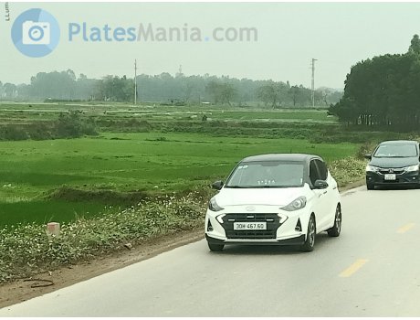 30H-467.60, Hyundai i10 (Hanoi Municipality) License plate of Vietnam