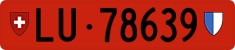 LU 78639, Opel Zafira (Lucerne) License plate of Switzerland