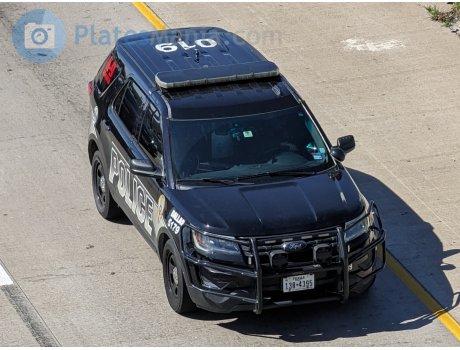 138-4395, Ford Police Interceptor Utility (Texas) License plate of the USA
