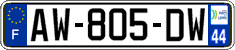 AW-805-DW, Peugeot 307 (Loire-Atlantique) French license plate