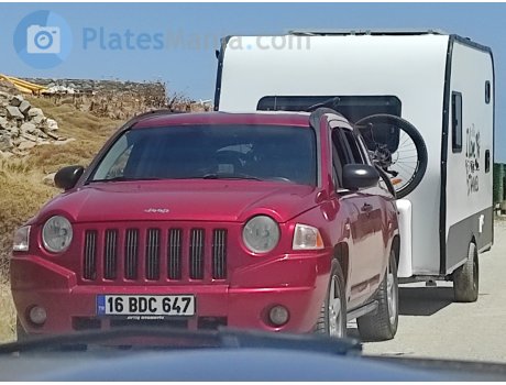 16 BDC 647, Jeep Compass (Bursa) License plate of Turkey