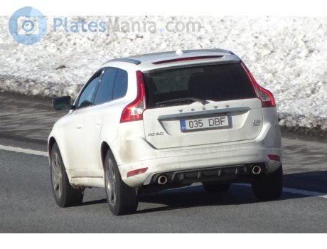 035 DBF, Volvo XC60 , License plate of Estonia
