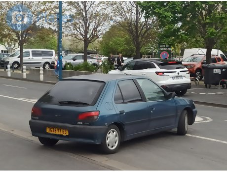 3638 VZ 63, Peugeot 306 (Puy-de-Dôme) French license plate